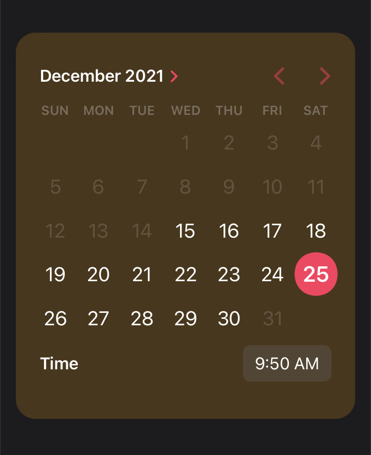 SwiftUI DatePicker Background Color