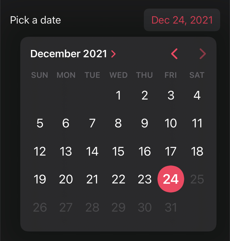 SwiftUI DatePicker Date Picker Range