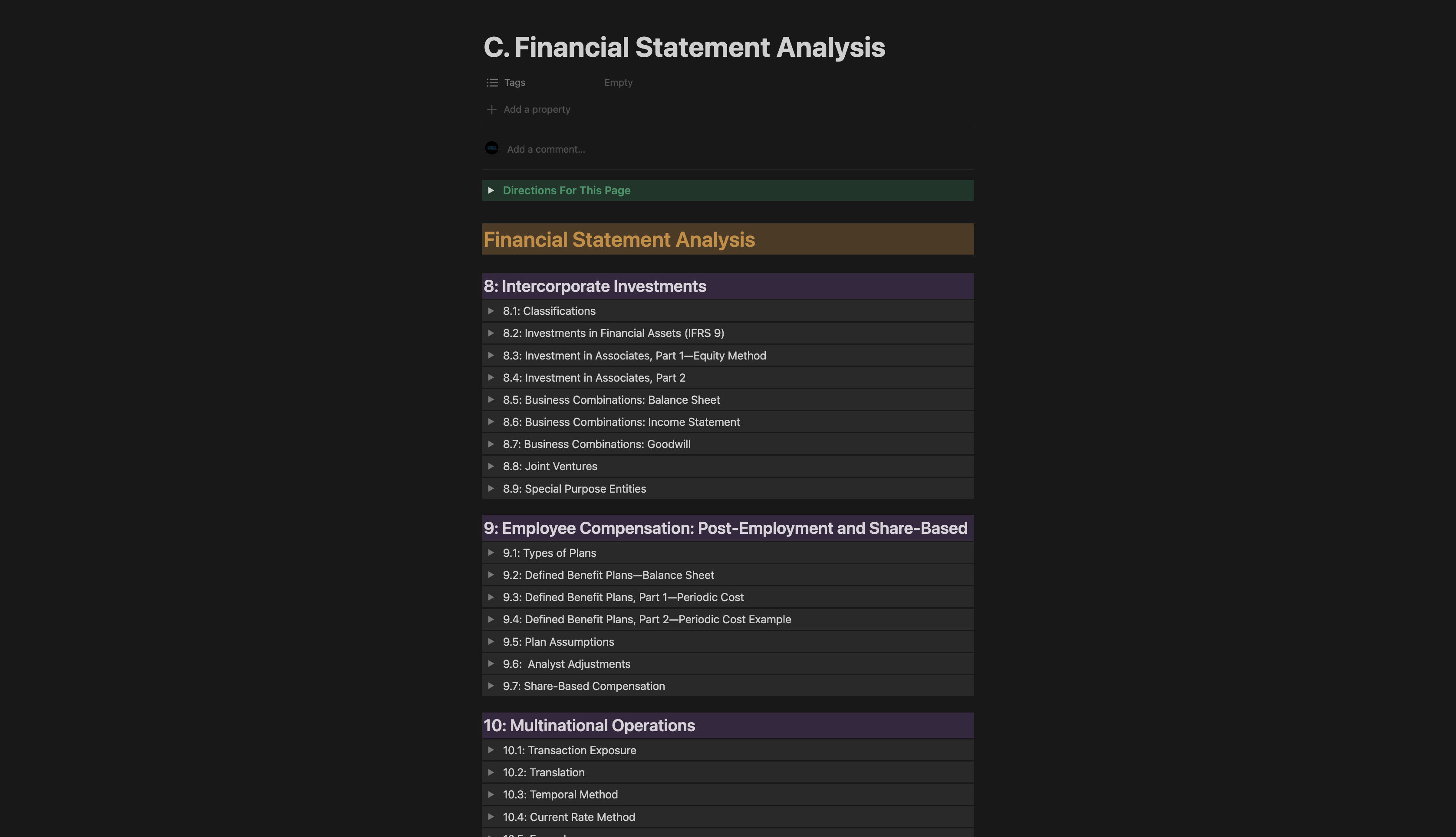 CFA Level 2 2023 Notion Notes TEMPLATE for Kaplan Users