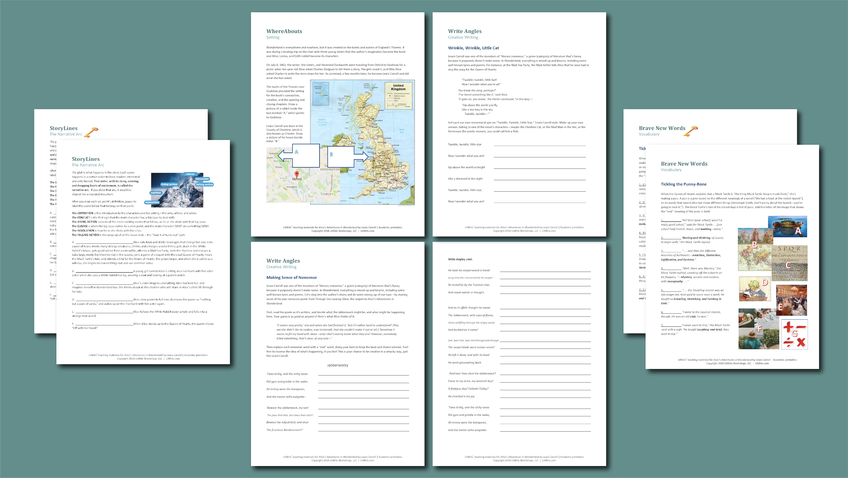 LitWits Printables for ALICE'S ADVENTURES IN WONDERLAND